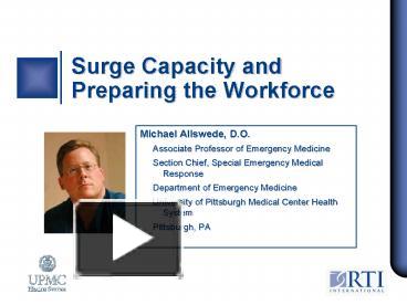 Surge Capacity and Preparing the Workforce presentation | free to view