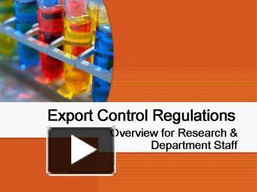 PPT – Export Control Regulations PowerPoint presentation | free to view ...