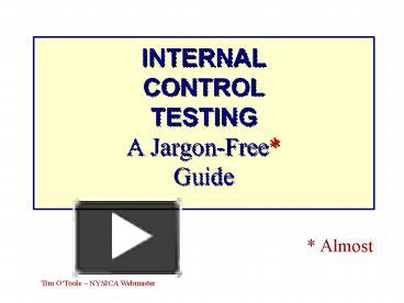 PPT – INTERNAL CONTROL TESTING A JargonFree Guide PowerPoint ...