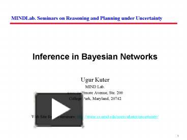PPT – Inference in Bayesian Networks PowerPoint presentation | free to ...