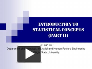 Introduction to statistical concepts (Part II) presentation | free to ...