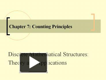 Chapter 7: Counting Principles presentation | free to view
