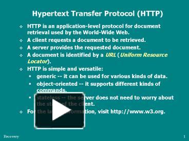 PPT – Hypertext Transfer Protocol HTTP PowerPoint presentation | free ...