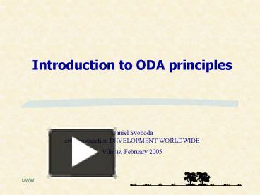 PPT – Introduction to ODA principles PowerPoint presentation | free to ...