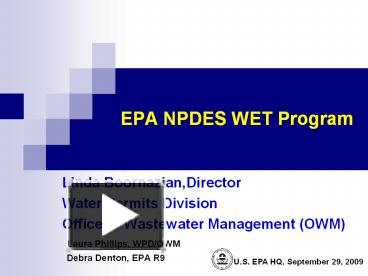 EPA NPDES WET Program presentation | free to view