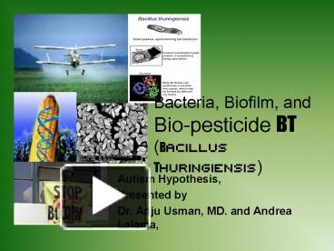 Bacteria, Biofilm, and Biopesticide BT Bacillus Thuringiensis ...
