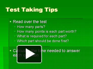 PPT – Test Taking Tips PowerPoint presentation | free to view - id ...