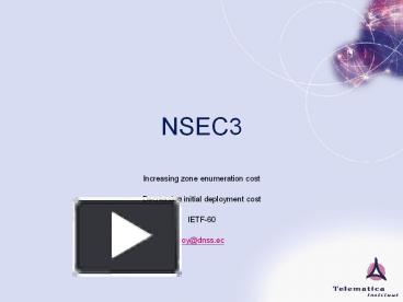 NSEC3 presentation | free to download