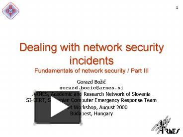 PPT – Dealing with network security incidents Fundamentals of network ...