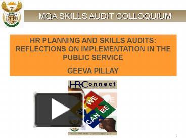 MQA SKILLS AUDIT COLLOQUIUM presentation | free to view
