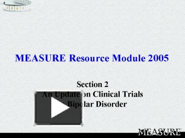 MEASURE Resource Module 2005 presentation | free to view