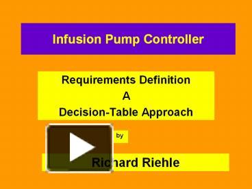 PPT – Infusion Pump Controller PowerPoint presentation | free to ...