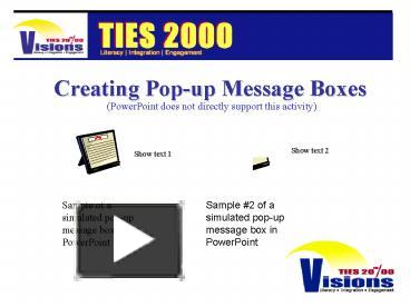 PPT – Creating Popup Message Boxes PowerPoint presentation | free to ...