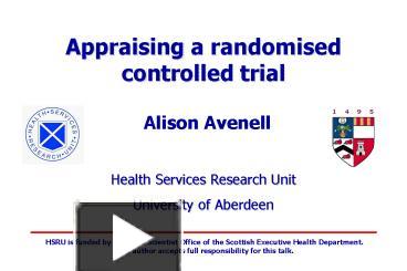 PPT – Appraising a randomised controlled trial PowerPoint presentation ...