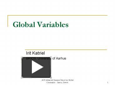 PPT – Global Variables PowerPoint presentation | free to download - id ...