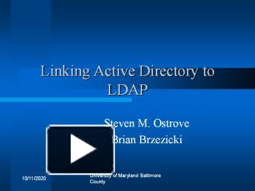 PPT – Linking Active Directory to LDAP PowerPoint presentation | free ...