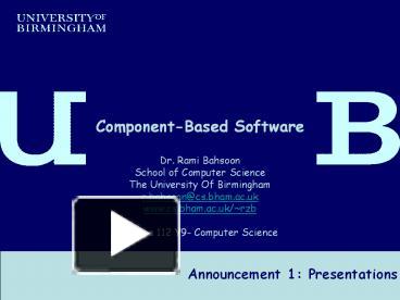 PPT – Component-Based Software Engineering PowerPoint presentation ...