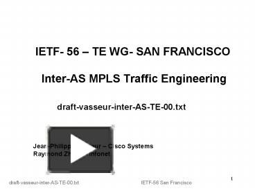PPT – IETF- 56 PowerPoint presentation | free to download - id: 1467a8 ...
