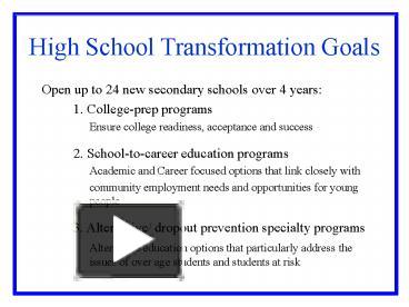 PPT – High School Transformation Goals PowerPoint presentation | free ...