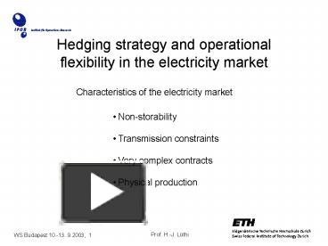 PPT – Hedging strategy and operational flexibility in the electricity ...