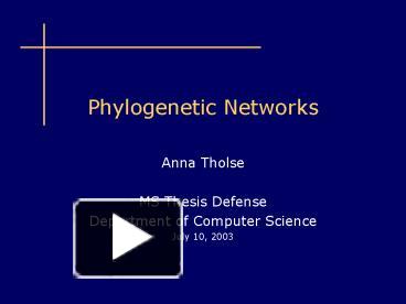 PPT – Phylogenetic Networks PowerPoint presentation | free to view - id ...