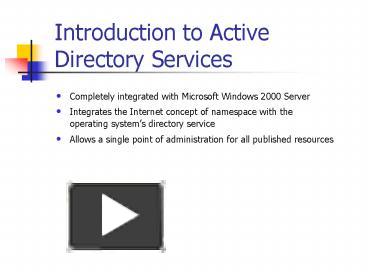 Introduction to Active Directory Services presentation | free to download