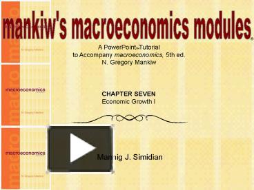 The Solow Growth Model presentation | free to view