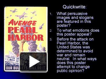 PPT – Quickwrite: PowerPoint presentation | free to view - id: 14731e-ODVjO