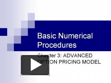 PPT – Basic Numerical Procedures PowerPoint presentation | free to ...