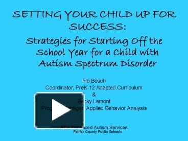 PPT – SETTING YOUR CHILD UP FOR SUCCESS: PowerPoint presentation | free ...