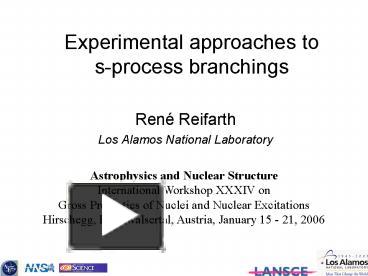 PPT – Experimental approaches to sprocess branchings PowerPoint ...