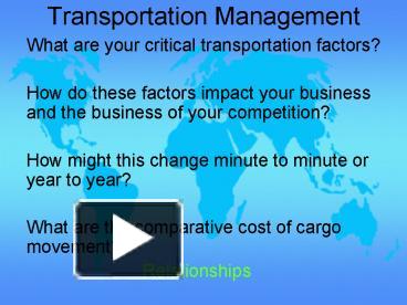 Transportation Management presentation | free to view