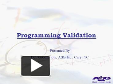 PPT – Programming Validation PowerPoint presentation | free to view ...