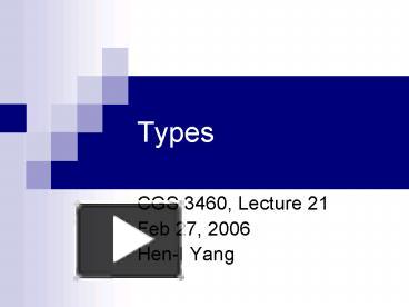 Types presentation | free to download