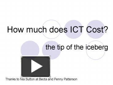 How much does ICT Cost the tip of the iceberg presentation | free to view
