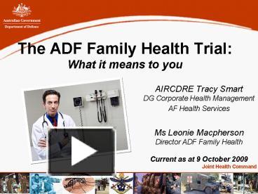 The ADF Family Health Trial: What it means to you presentation | free ...