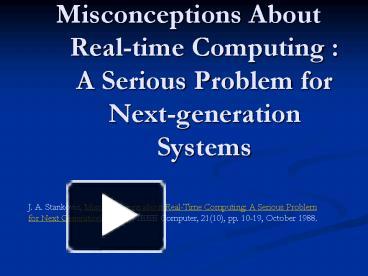 Misconceptions About Realtime Computing : A Serious Problem for ...