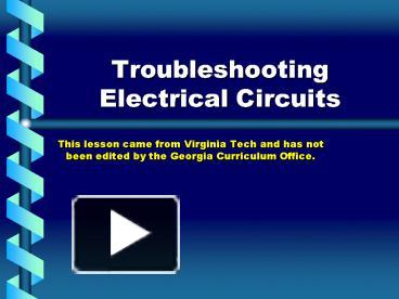 Troubleshooting Electrical Circuits presentation | free to view
