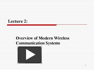 PPT – Overview of Modern Wireless Communication Systems PowerPoint ...