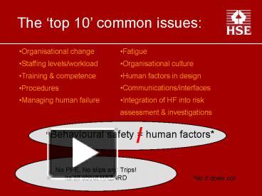 The top 10 common issues: presentation | free to view
