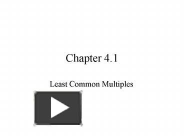 Least Common Multiples presentation | free to view
