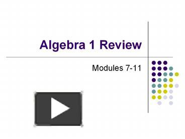 PPT – Algebra 1 Review PowerPoint presentation | free to view - id ...