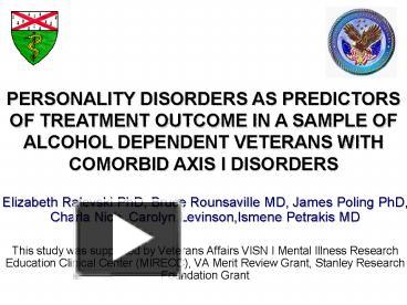 PPT – Elizabeth Ralevski PhD, Bruce Rounsaville MD, James Poling PhD ...