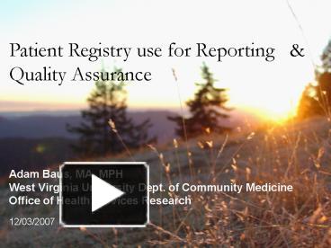 PPT – Adam Baus, MA, MPH PowerPoint presentation | free to view - id ...