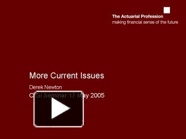 PPT – More Current Issues PowerPoint presentation | free to view - id ...