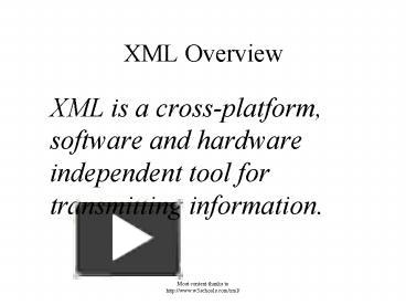 XML Overview presentation | free to view