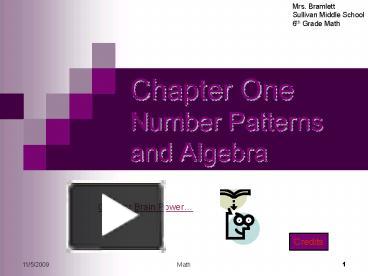 PPT – Chapter One Number Patterns and Algebra PowerPoint presentation ...