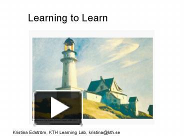 PPT – Learning to Learn PowerPoint presentation | free to view - id ...