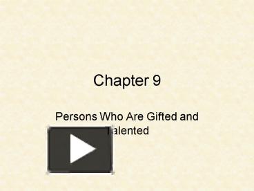 PPT – Persons Who Are Gifted and Talented PowerPoint presentation ...