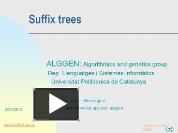 PPT – Suffix trees PowerPoint presentation | free to download - id ...
